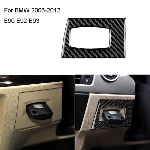 RHD For BMW 2005-2012 E90 3 Series Car Carbon Fiber Interior Key Hole ...