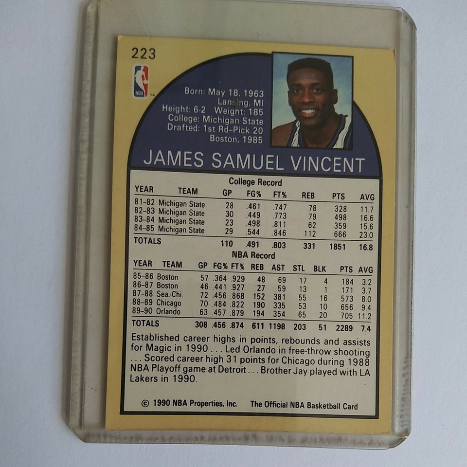 1990 NBA Hoops Sam Vincent Card #223 With Michael Jordan Wearing #12 | eBay