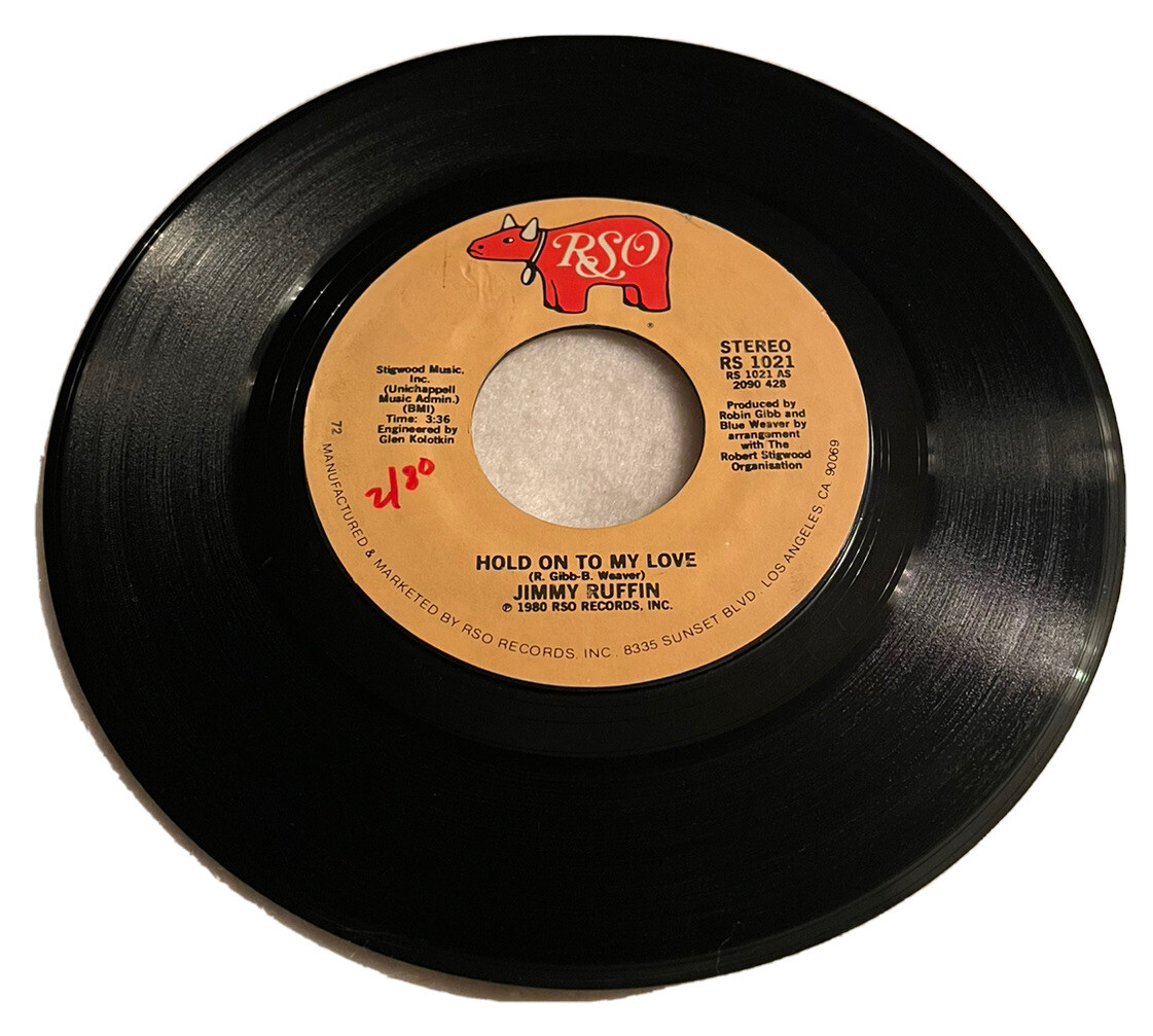 45 RPM Record Jimmy Ruffin Hold On To My Love Both A and B Side (box3 ...