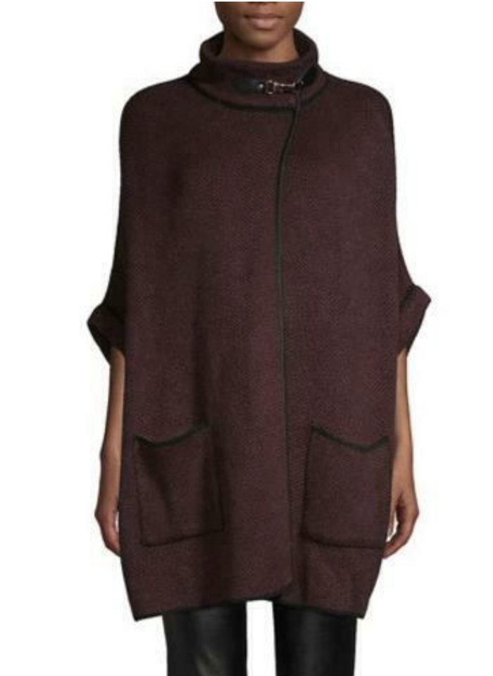 Cejon Bird's Eye Riding Cape With Welt Pockets One Size Black/Plum NEW ...