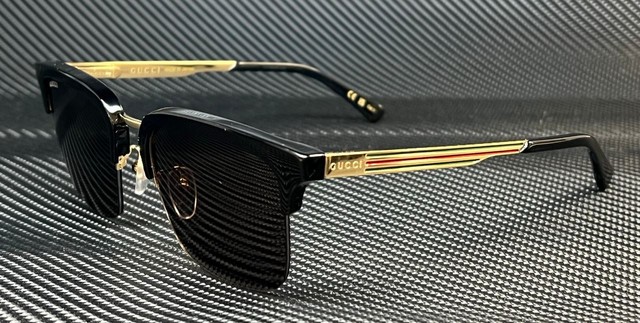 GUCCI GG1226S 001 Black Gold Men's 53 mm L Size Sunglasses for sale ...