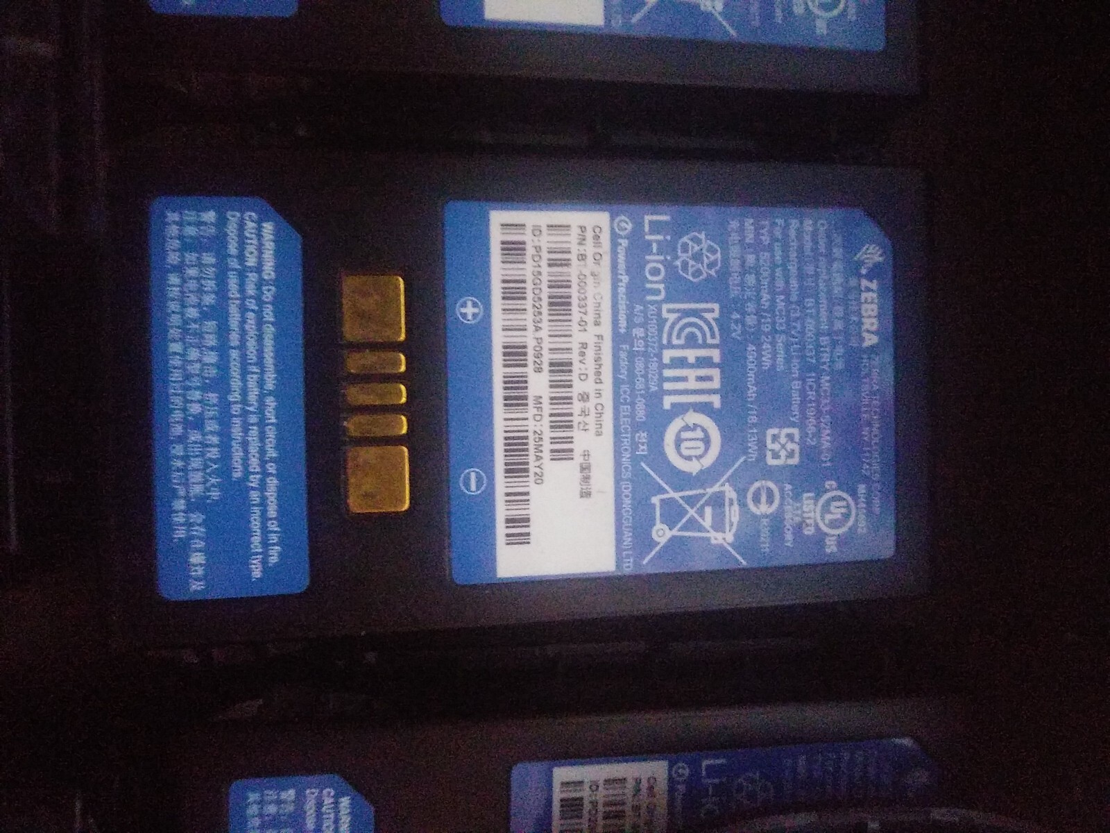 Zebra BTRY-MC33-52MA-01 Lithium Ion Battery for sale online | eBay