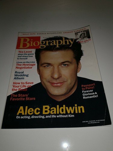 Biography Magazine Alec Baldwin June 2001 Back Issue Kelly Ripa Andrew ...