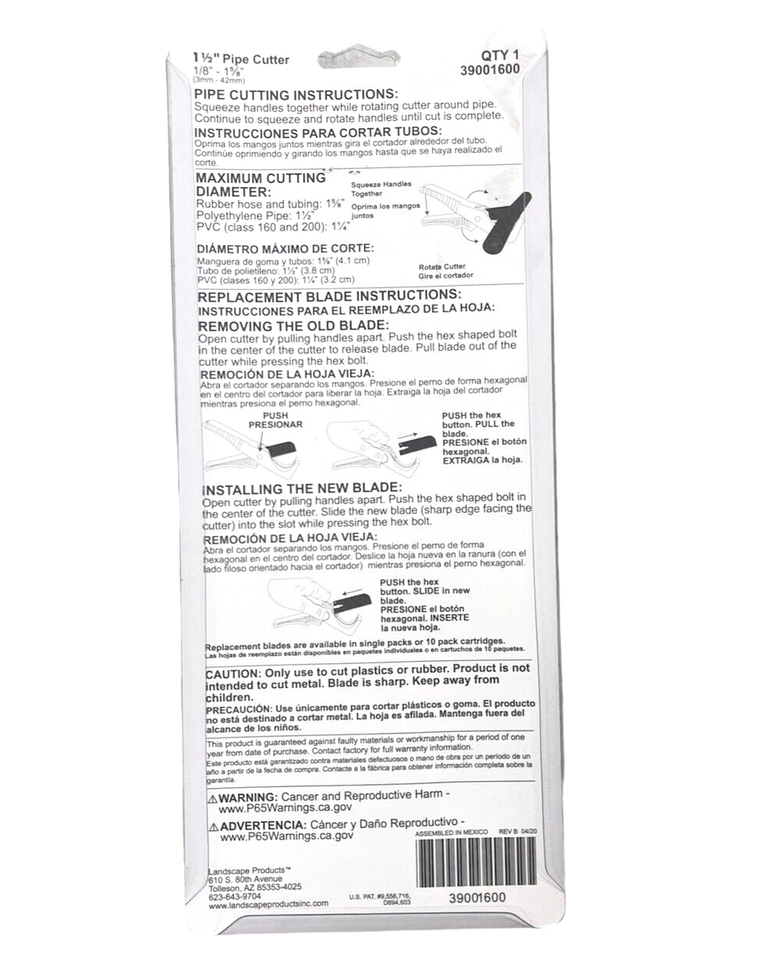 Landscape SwitchBlade PRO 1-1/2” Pipe Cutter for Lawn Irrigation ...