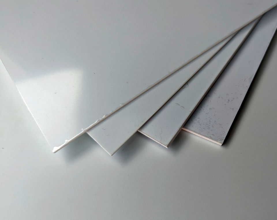 Plastic Styrene Sheet White A2 Paper Size 1, 1.5, 2 or 3mm thick Gloss ...
