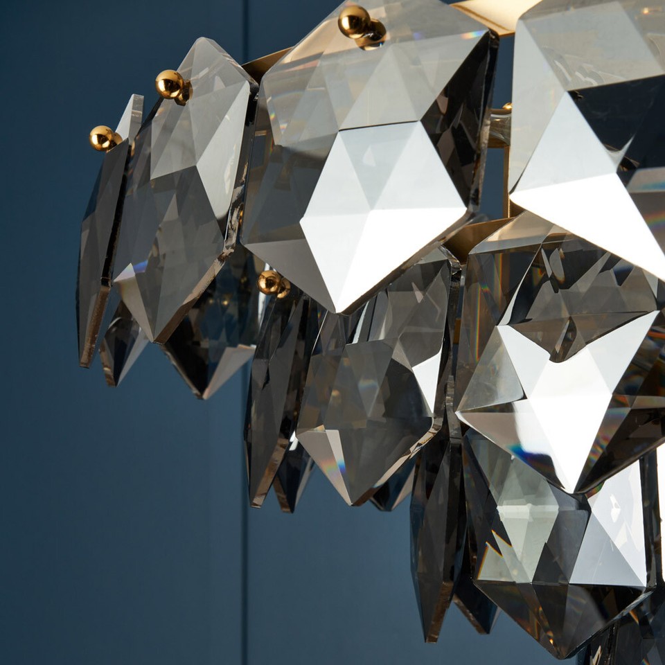 Visconte Chianche Chandelier 5 Tiered Smoke Tinted Glass Ceiling 5 ...