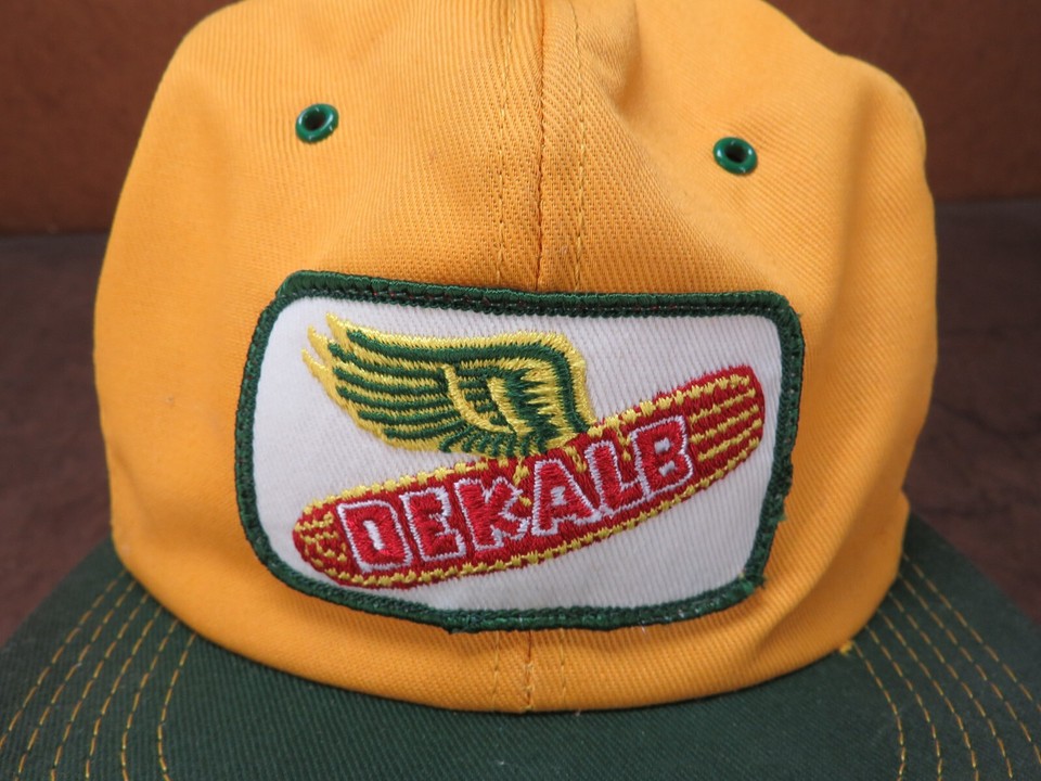 VTG Dekalb Flying corn seed feed Dealer patch USA hat Trucker | eBay