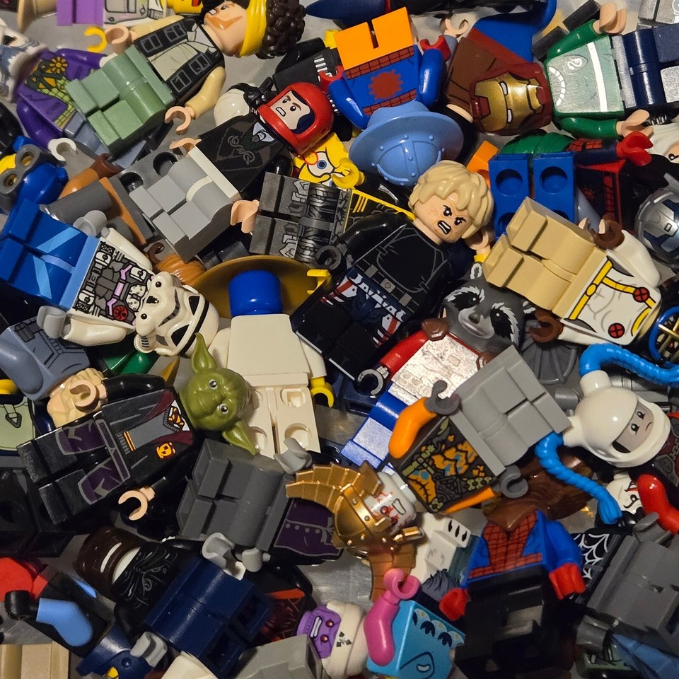 LEGO Minifigures Bulk Lot Parts Huge YOU PICK Heads Torsos Legs Hair ...