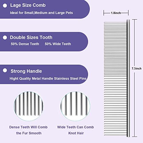 Slicker Ergonomic Wooden-Handle Long-Pin Brush for Poodles ...