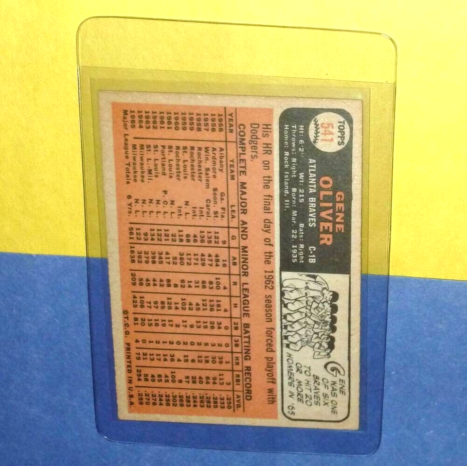 1966 GENE OLIVER Topps card #541 Atlanta Braves High Number # | eBay