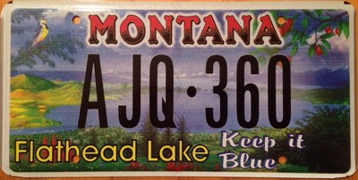 FLATHEAD LAKE license plate Kerr Dam Salish Tribe Polson Glacier Park ...