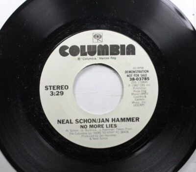 Rock Promo Nm! 45 Neal Schon & Jan Hammer - No More Lies / No More Lies ...