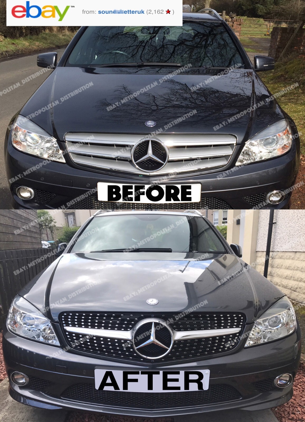 Mercedes C w204 c204 a204 Berlina Coupe Estate Diamond AMG Grille ...