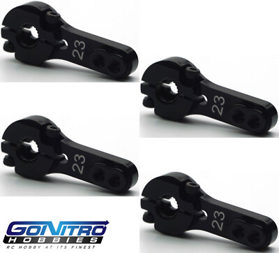 Go Nitro Hobbies 23T 2 Hole Alum. Heavy Duty Servo Arm 4 Black JR ...