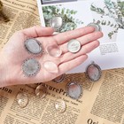 10 Sets Antique Silver DIY Cabochon Settings Pendant Making Oval Glass ...