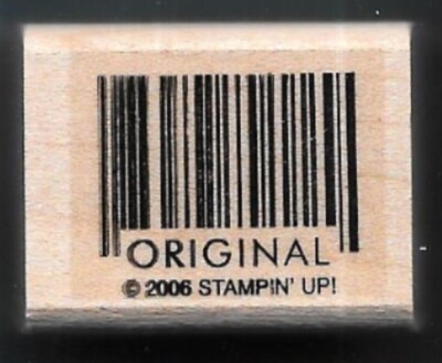 ORIGINAL UPS BAR CODE Business Words BORDER NOTE Stampin' Up! wood ...