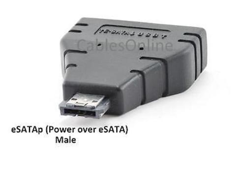 eSATAp (Power over eSATA) Male to USB-A Female / eSATA Female Adapter ...