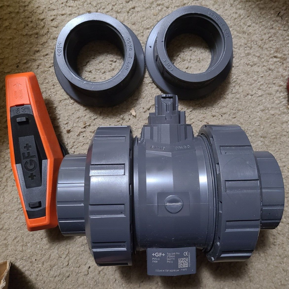 2 INCH DN50 PVC BALL VALVE GF Type 546 Pro PVC-U 232psi | eBay
