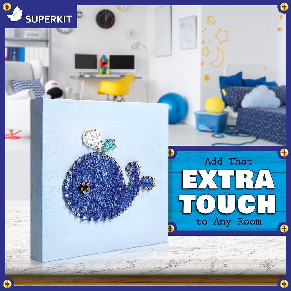 Whale String Art Kits ~~ 2 KITS~~ DIY CRAFT SUMMER FUN Superkit 3D Wood ...