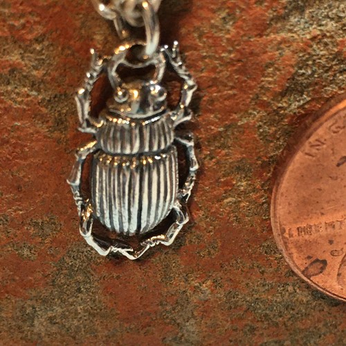 925 Sterling Silver Beetle Charm, Rebirth, Sacred, Grounded, Boxed, New ...