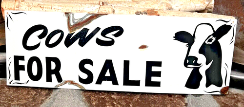 Rustic COWS FOR SALE Hand Painted Ranch Farm Dairy Kitchen Decor Sign ...