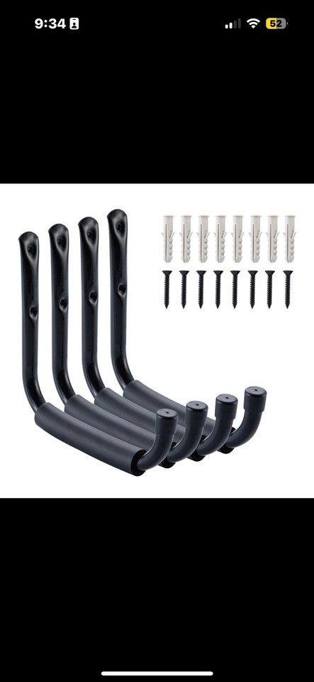 Jumbo Arm Hanger (Black,4 Pcs 8" Hook with EVA Protector) | eBay