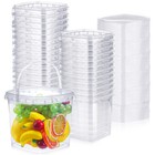 50 Pack 68 oz Square Deli Containers with Lids Clear Plastic Food ...