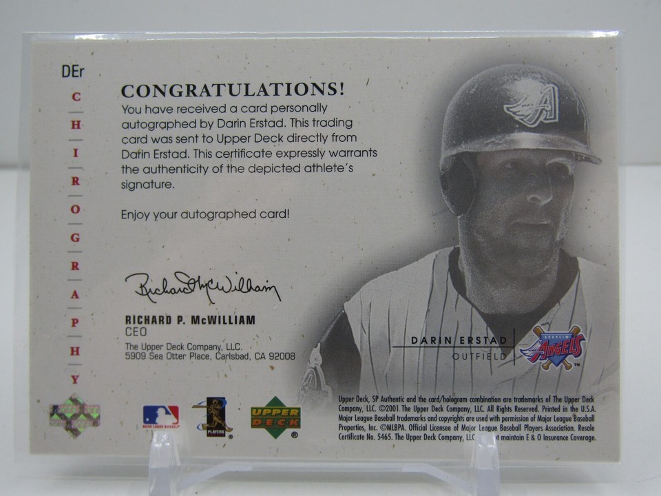 DARIN ERSTAD 2001 SP AUTHENTIC CHIROGRAPHY SIGNATURE AUTOGRAPH AUTO ...