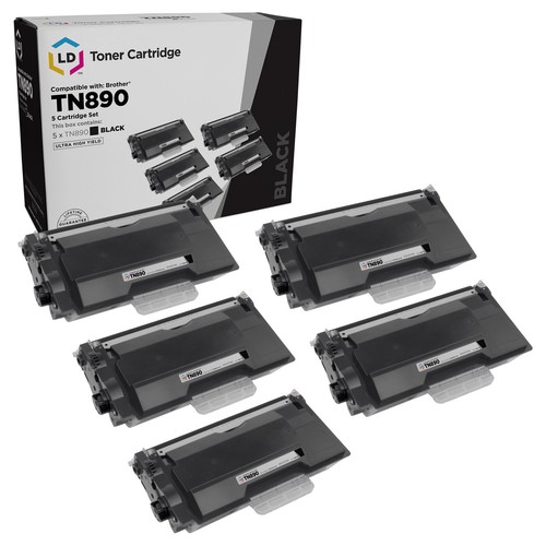 LD TN890 Super HY Black Toner Set of 5 for Brother TN-890 HL-L6400DW ...