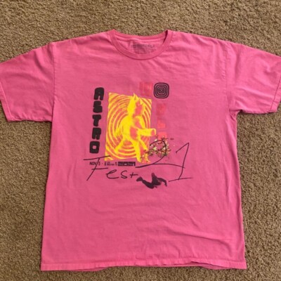 TRAVIS SCOTT Astroworld Festival 2021 Concert Merch Men T-Shirt -Pink ...