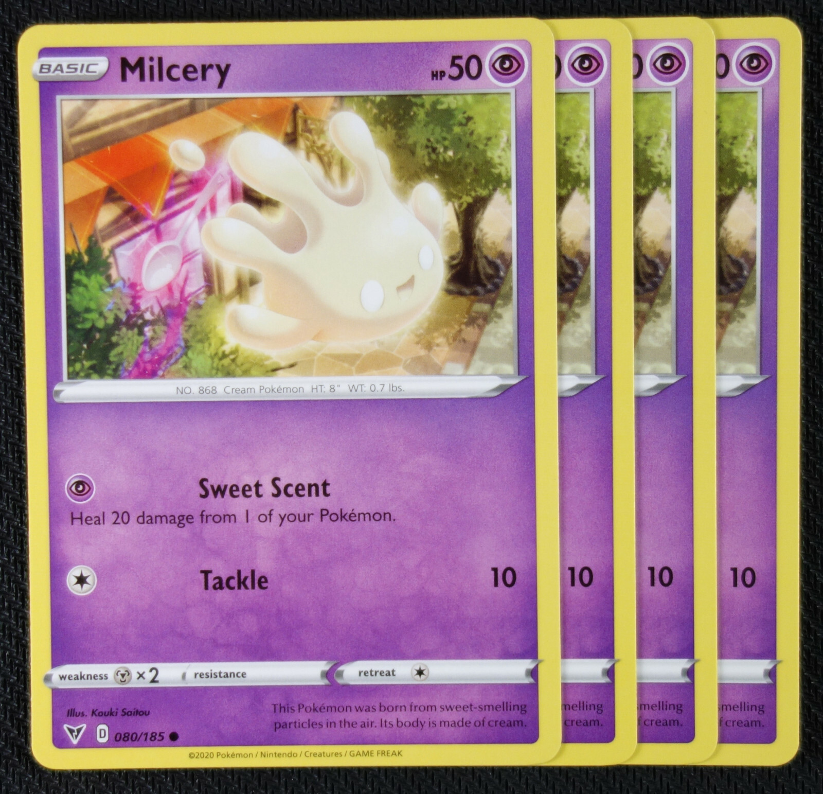 Pokemon Cards 4x Milcery 080/185 Playset Vivid Voltage NM/M | eBay
