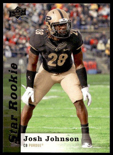 2013 Upper Deck 145 Josh Johnson Purdue Boilermakers SR Football Card ...