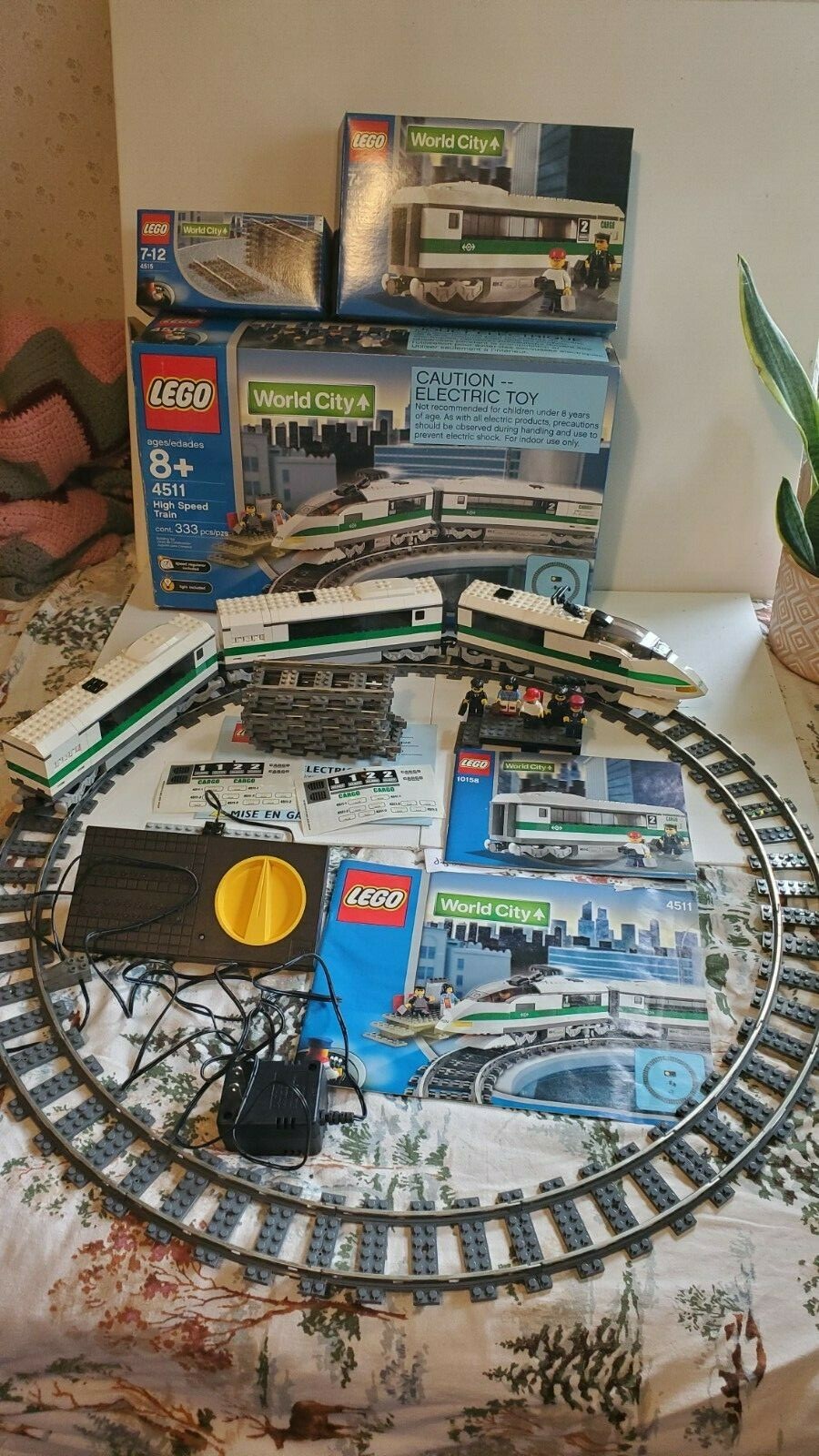 LEGO 4511 High Speed Train 9V + 10158 Train Car + 4515 Track - 100% ...