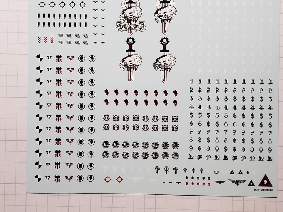 40k Space Marine Bits Ultramarines Tyrannic War Veterans Transfer Sheet ...