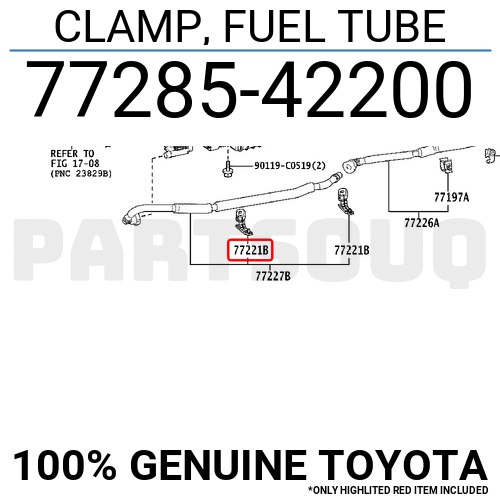 7728542200 Genuine Toyota CLAMP, FUEL TUBE 77285-42200 | eBay