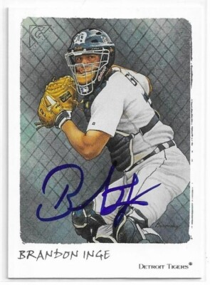 BRANDON INGE Autographed Signed 2002 Topps Gallery card #151 Detroit ...