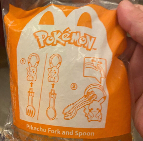 pikachu fork and spoon pokemon happy meal mcdonald unopen 2022 toy | eBay