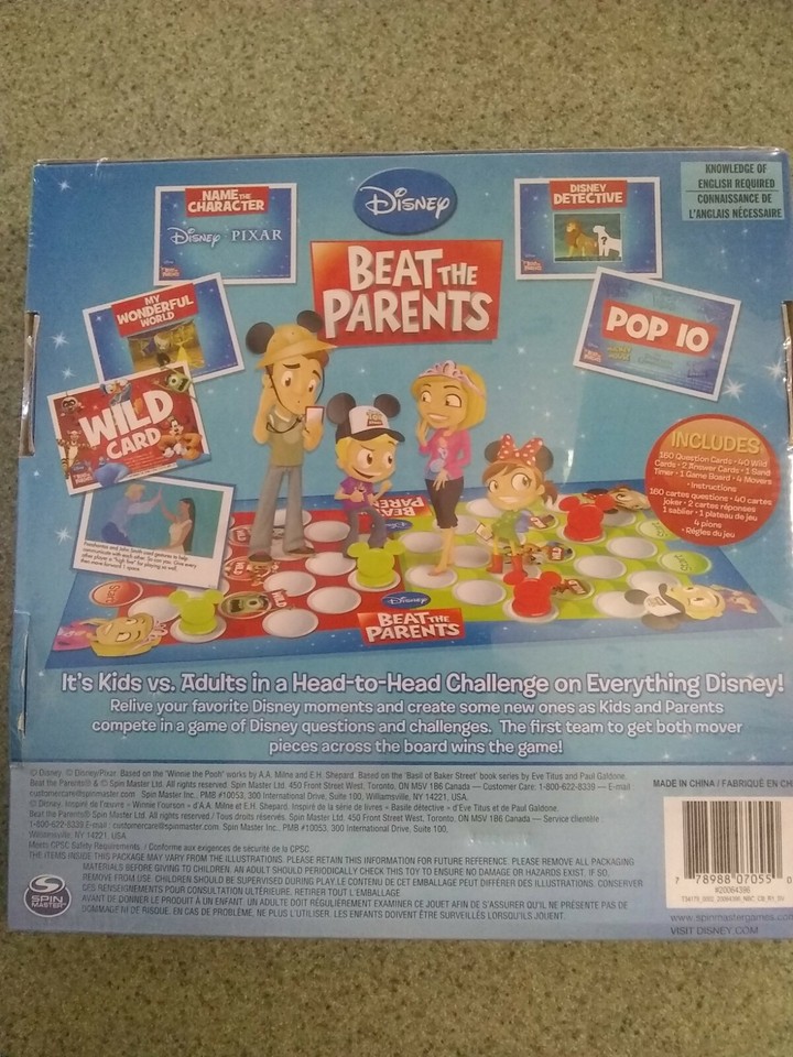 NEW SEALED Disney BEAT THE PARENTS Board Game - Who Knows Disney Best ...