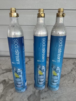 Lot of 3 Soda Stream Soda CO2 Cylinder 60L Empty Sodastream Old Style ...