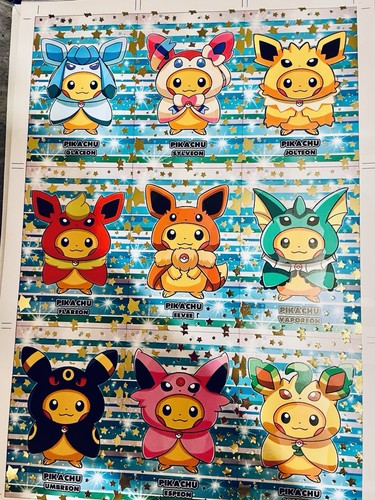 Pokemon Poncho Pikachu Full Set Uncut Factory Exclusive Sheet | eBay