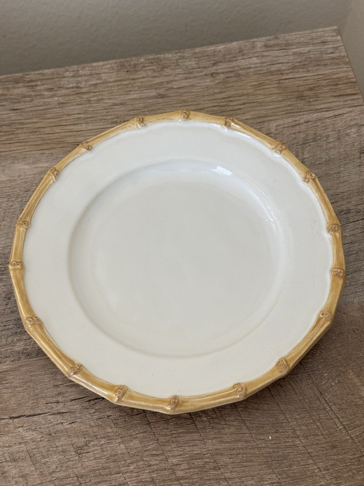Juliska Bamboo Ceramic Bread Appetizer Plate Beige Tan 7.25” | eBay