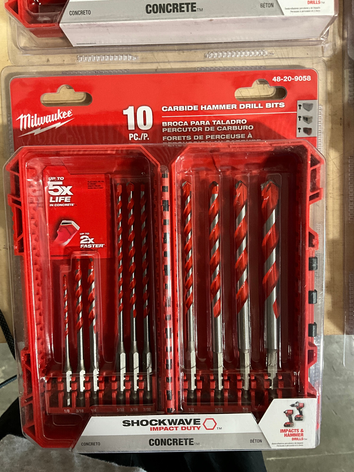 Milwaukee Tool 48-20-9058 10 Pc. Shockwave Impact Duty Carbide Hammer ...