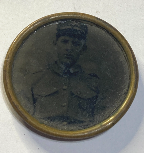 1890s Spanish American War Tintype Button Soldier Portrait Tintype ...