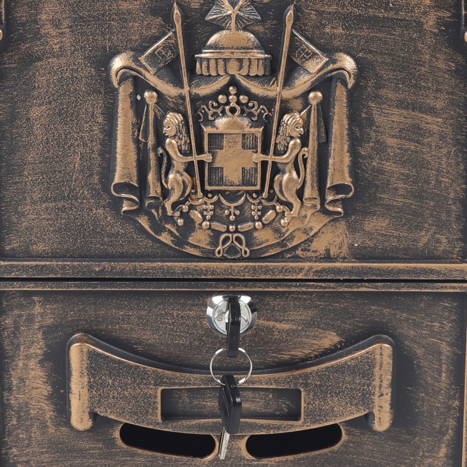 European Retro Wall-mounted Mailbox Security Vintage Mail Drop Box W ...