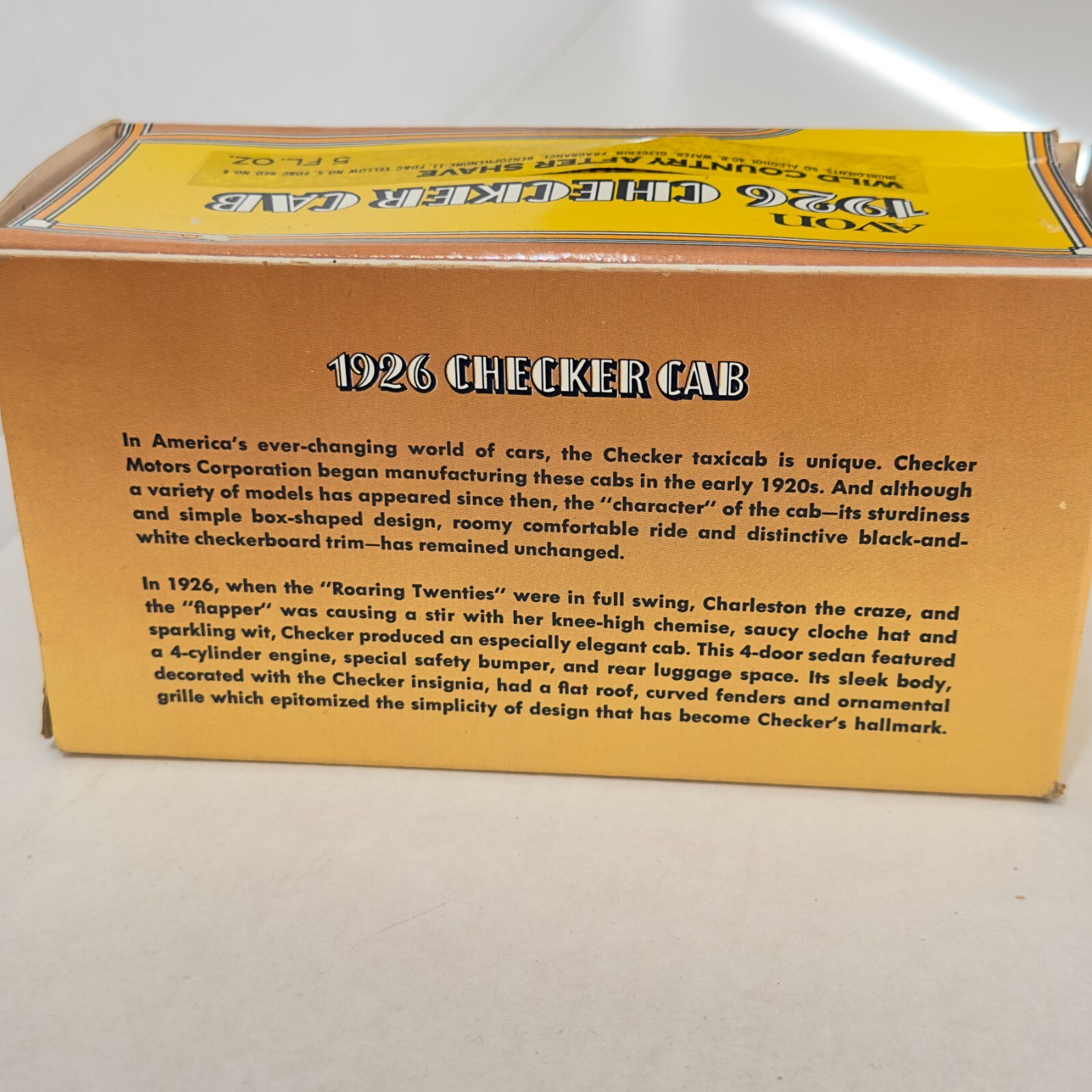 Avon Vintage 1926 Checker Cab Decanter - Bottle Wild Country After ...