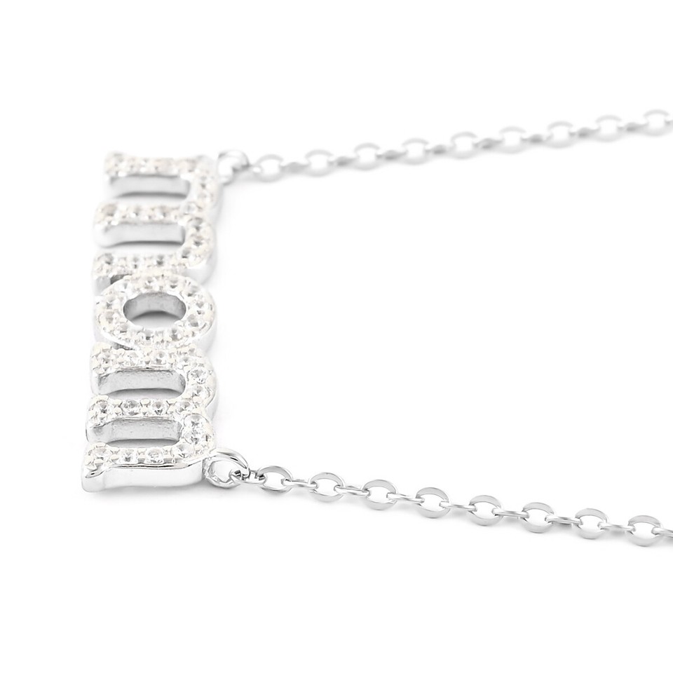 925 Sterling Silver Cubic Zirconia CZ Mom Necklace Mothers Day Gifts 18 ...