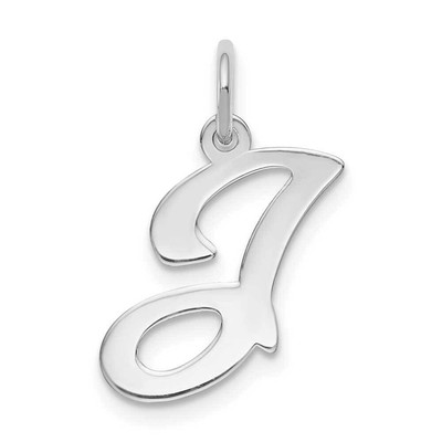 14K White Gold Script Letter J Initial Charm | eBay