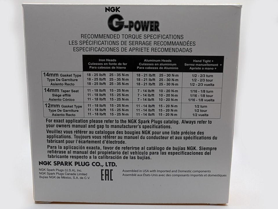 NGK G-Power Platinum Spark Plugs OE# 7092 BKR6EGP- Set of 4 | eBay