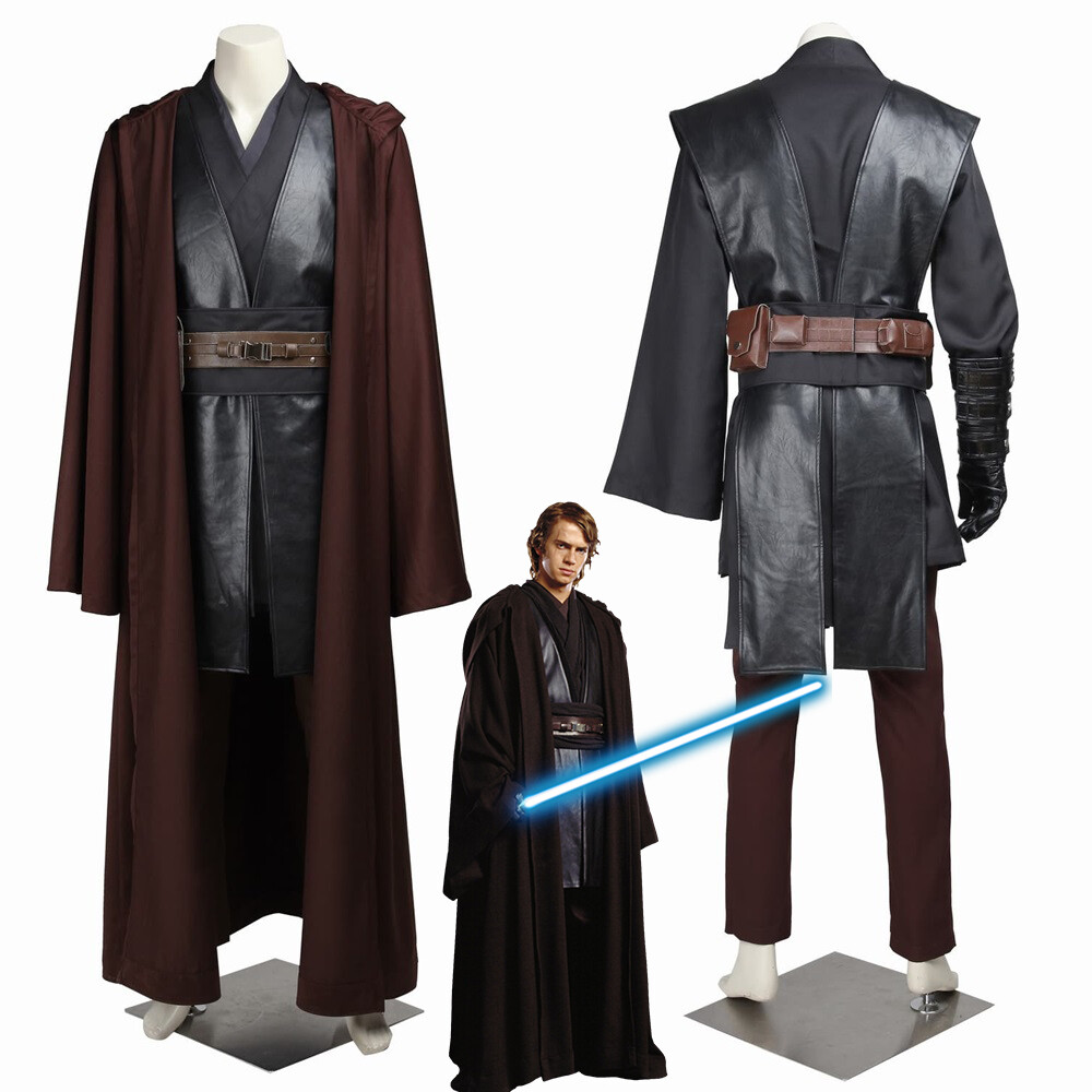 Star Wars Jedi Knight Anakin Skywalker Costume Cosplay Coat Brown | eBay