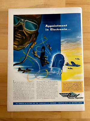 1943 Vintage Print Ad Bendix Aviation Corporation Lockheed Lightning ...
